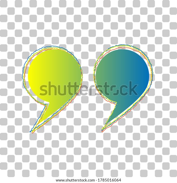 Quotation Mark Symbol Blue Green Gradient Stock Vector (Royalty Free ...