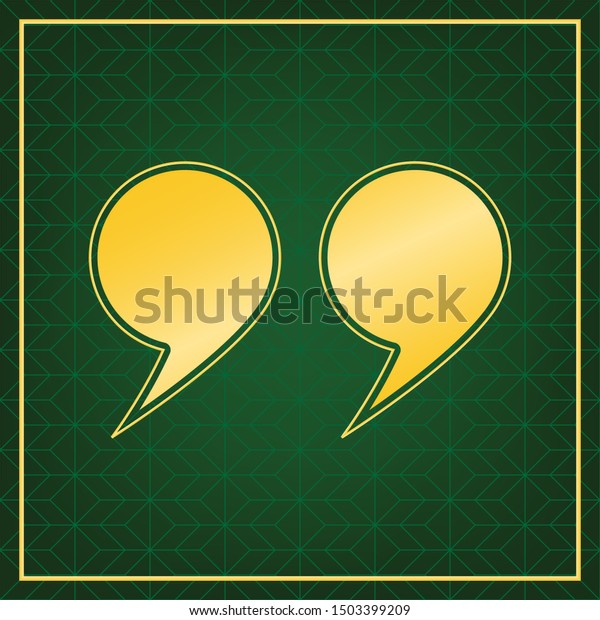 Quotation Mark Symbol Golden Icon Gold Stock Vector (Royalty Free ...