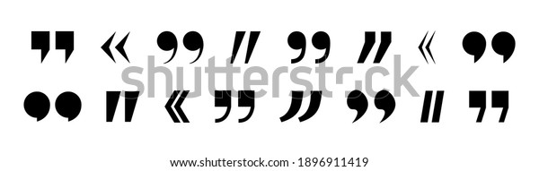 Quotation Marks Icons Quote Speech Comma Stock Vector (Royalty Free ...