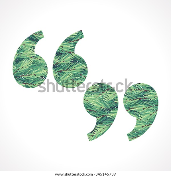 Quotation Marks Symbol Retro Fir Branches: เวกเตอร์สต็อก (ปลอดค่า ...