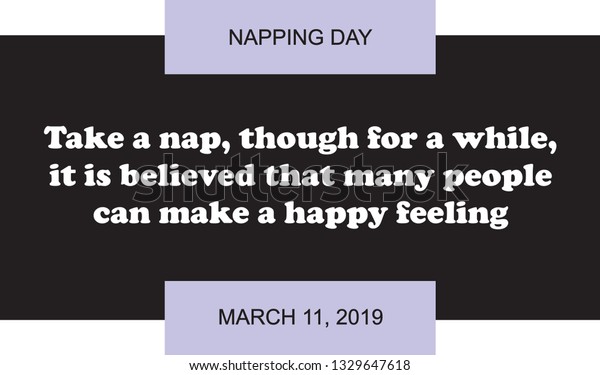 Quote About Nap Celebrate Napping Day Stock Vector (Royalty Free ...