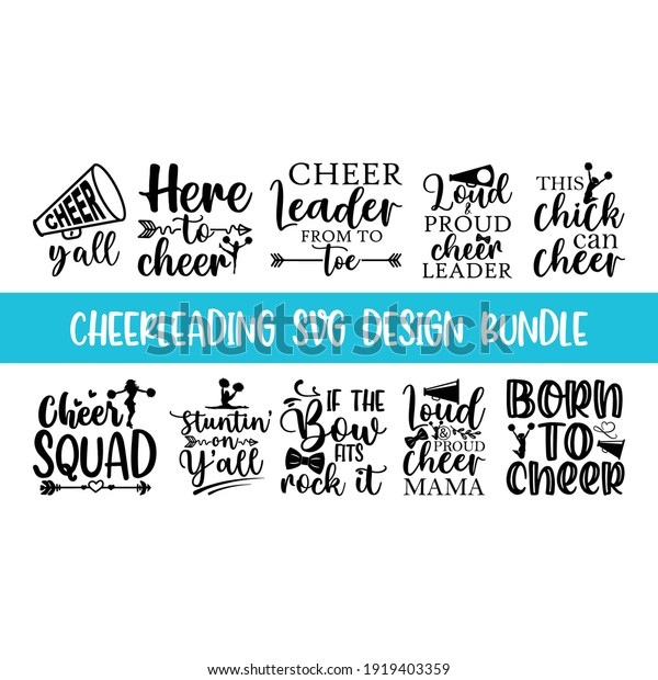 Quote Cheerleading Typography Set Lettering Style Stock Vector (Royalty ...