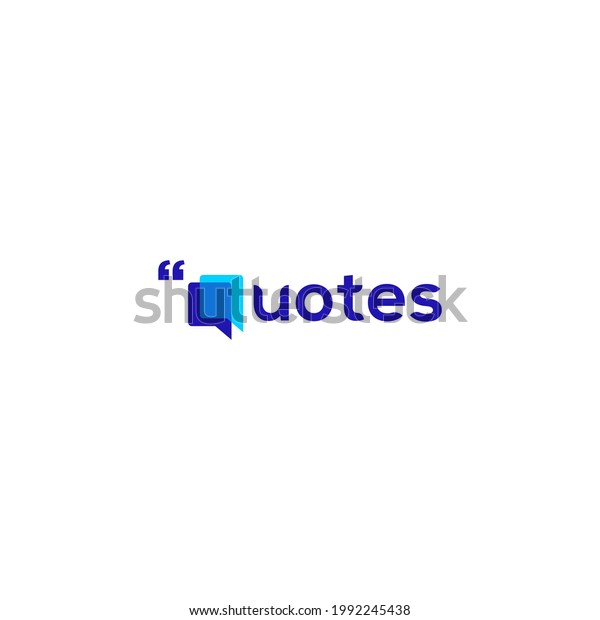 Quote Logo Design Vector Template Designed Stock Vector (Royalty Free ...
