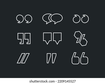 Quote Marks Vector Abstract Icon Set Stock Vector (Royalty Free ...