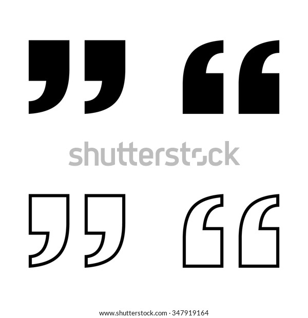 Quote Outline Icon Set Vector Illustration Stock Vector (Royalty Free ...