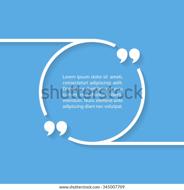 Quote Text Bubble On Blue Background Stock Vector (Royalty Free ...