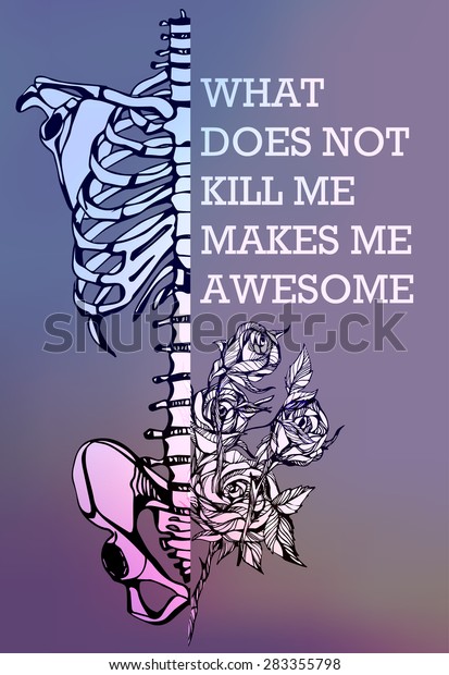 Quote Typographical Poster Human Skeleton Digital Stock Vector (Royalty ...