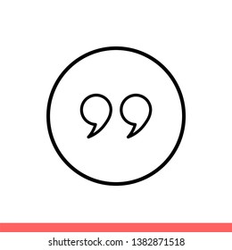 Quote Vector Icon Citation Symbol Simple Stock Vector (Royalty Free ...