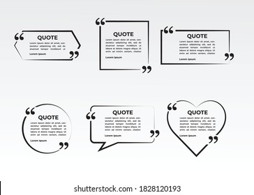 Quotes Frame Set Template Collection Stock Vector (Royalty Free ...