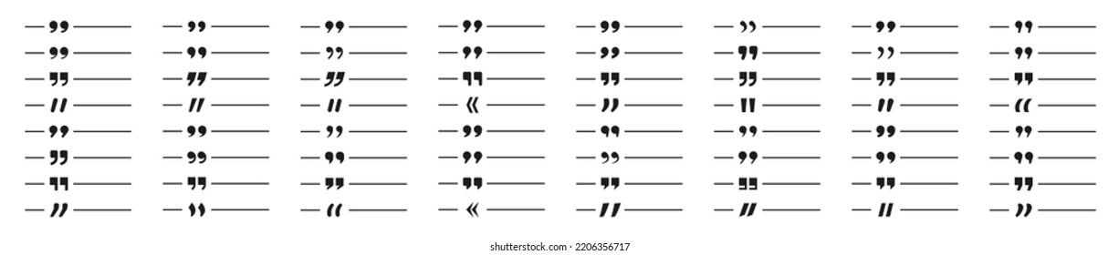 Quotes Icon Set Quote Symbol Mark Stock Vector (Royalty Free ...