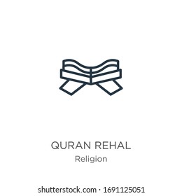 Quran Rehal Icon Thin Linear Quran Stock Vector (Royalty Free ...