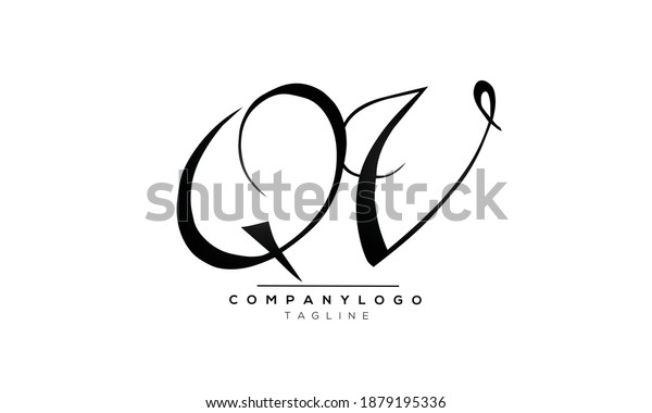 Qv Icon Monogram Letter Text Alphabet Stock Vector (Royalty Free ...