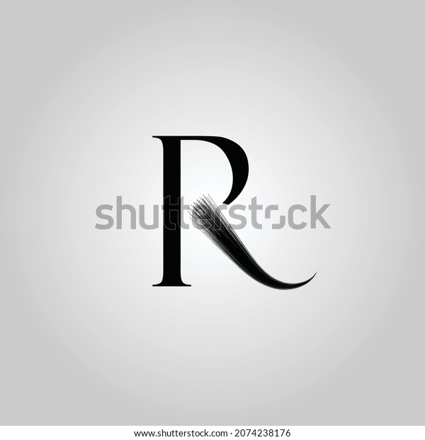 R Brush Stroke Letter Logo Design Stock Vector (Royalty Free ...