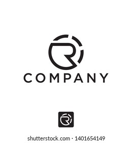 R Circle Logo Concept Black White Stock Vector (Royalty Free ...