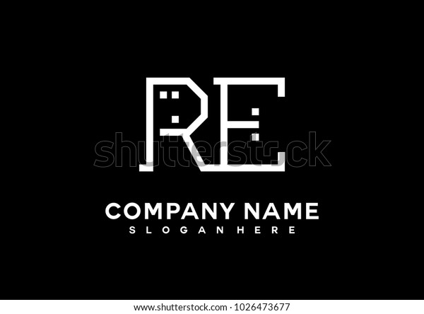 R E Initial Logo Template Vector Stock Vector (Royalty Free) 1026473677 ...