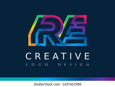 R E Logo Letter Design Vector Stock Vector (Royalty Free) 1437651986 ...