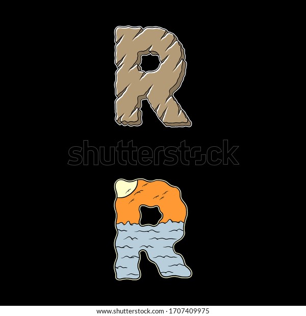 R Font Stone Summer Stock Vector (Royalty Free) 1707409975 | Shutterstock