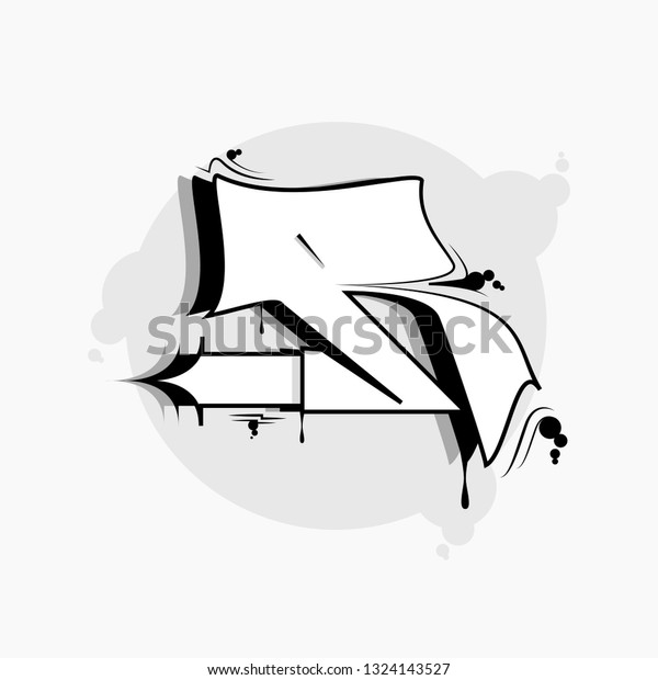 R Graffiti Letter Stock Vector (Royalty Free) 1324143527 | Shutterstock
