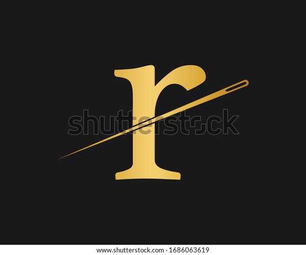 R Initial Intersected Needle Symbol Icon Stock Vector (Royalty Free ...