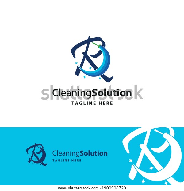 R Initial Letter Cleaning Service Logo Stock Vector (Royalty Free ...