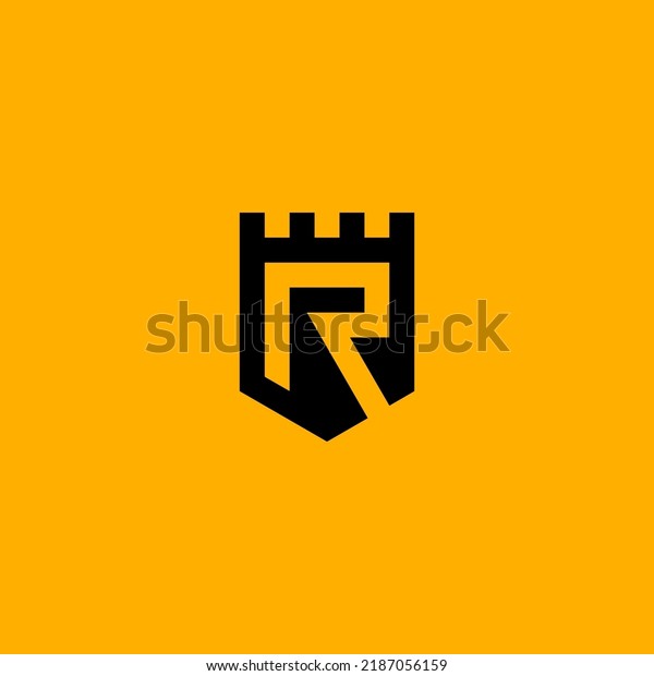 R Initial Logo Inside Fort Shield Stock Vector (Royalty Free ...