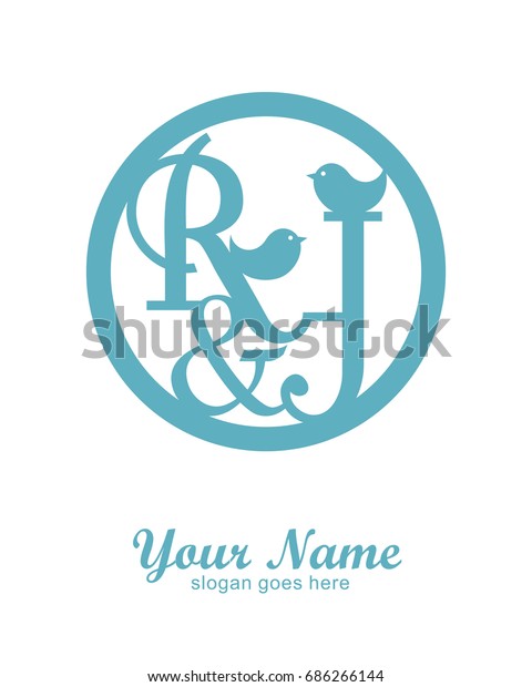 R J Initial Wedding Decorative Logo Stock Vector (Royalty Free ...
