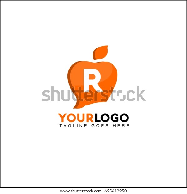 R Letter Apple Logo Design Social Stock Vector (Royalty Free) 655619950 ...