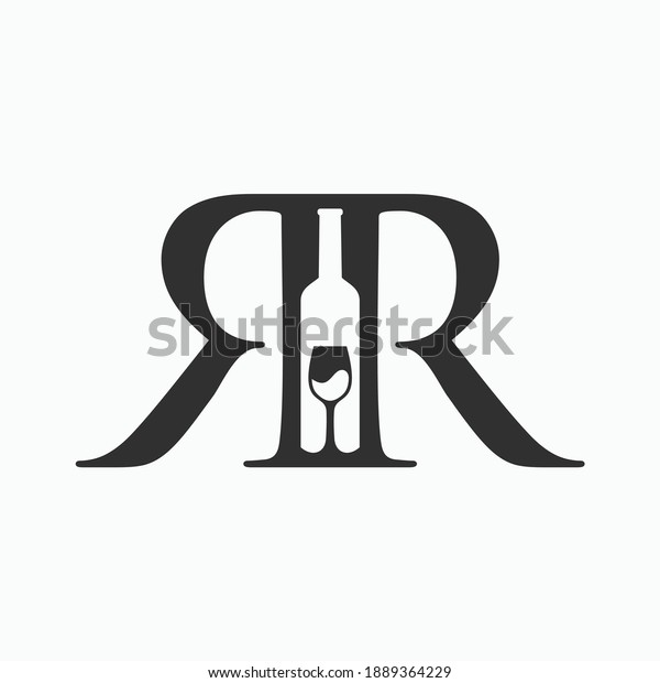 R Letter Bottle Wine Logo Stock Vector (Royalty Free) 1889364229 ...