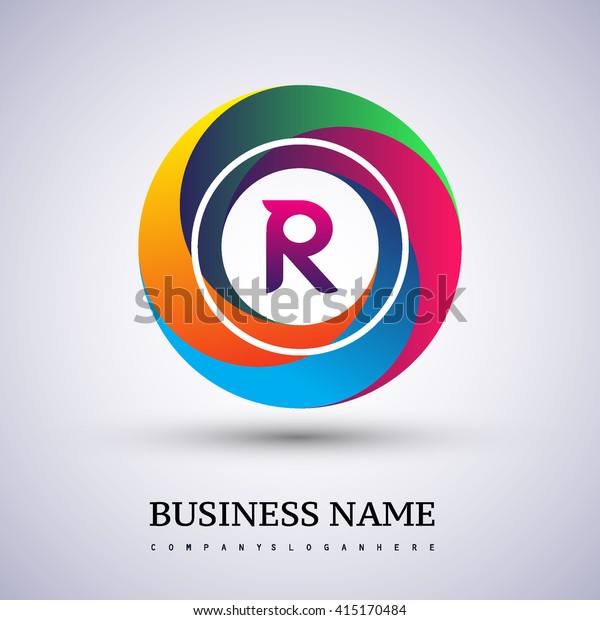 R Letter Colorful Logo Circle Vector Stock Vector (Royalty Free ...