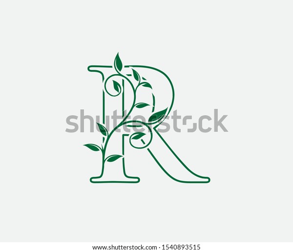 R Letter Green Leaf Letter R Stock Vector (Royalty Free) 1540893515 ...
