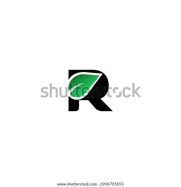 R Letter Leaf Logo Design Template Stock Vector (Royalty Free ...