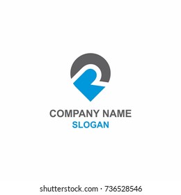 R Letter Location Logo Stock Vector (Royalty Free) 736528546
