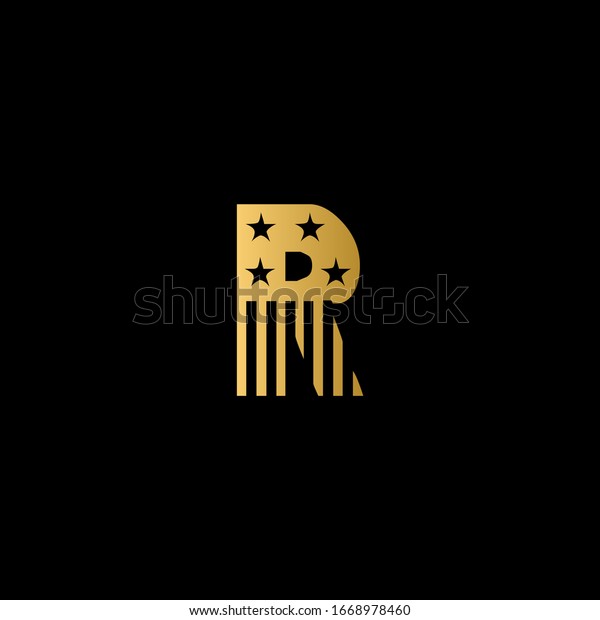 R Letter Logo Black Background Gold Stock Vector (Royalty Free ...