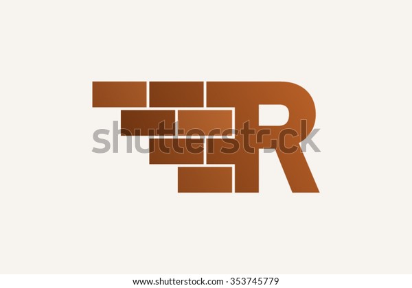 R Letter Logo Brick Wall Logo Stock Vector (Royalty Free) 353745779