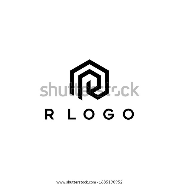 R Letter Logo Design Geometric Modern Stock Vector (Royalty Free ...