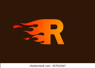 R Letter Fire Logo Design Beautiful Stock Vector (Royalty Free ...
