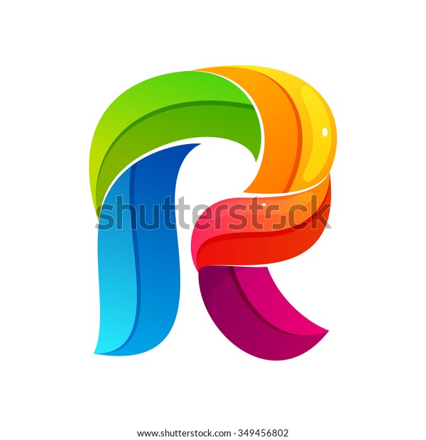 R Letter Logo Formed By Twisted Stock Vector (Royalty Free) 349456802 ...