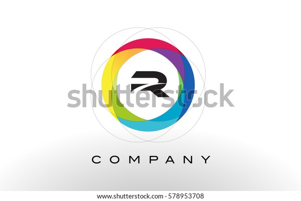 R Letter Logo Rainbow Circle Design Stock Vector (Royalty Free) 578953708