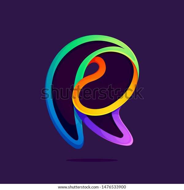 R Letter One Line Rainbow Colors Stock Vector (Royalty Free) 1476533900 ...