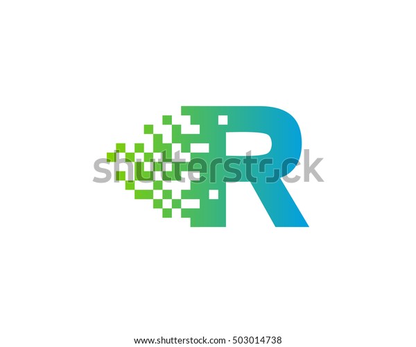R Letter Pixel Motion Logo Design Stock Vector (Royalty Free) 503014738
