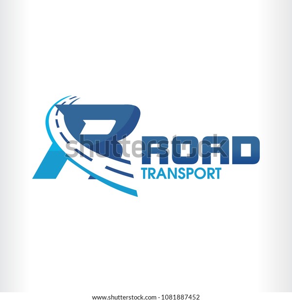 R Letter Road Logo Stock Vector (Royalty Free) 1081887452