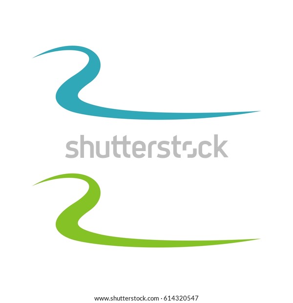 R Letter Swoosh River Shape Vector Stock Vector (Royalty Free) 614320547