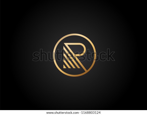 R Letter Vector Design Gold Color Stock Vector (Royalty Free ...