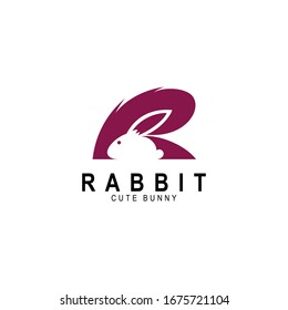 R Logo Rabbit Design Combination Simple Stock Vector (Royalty Free ...