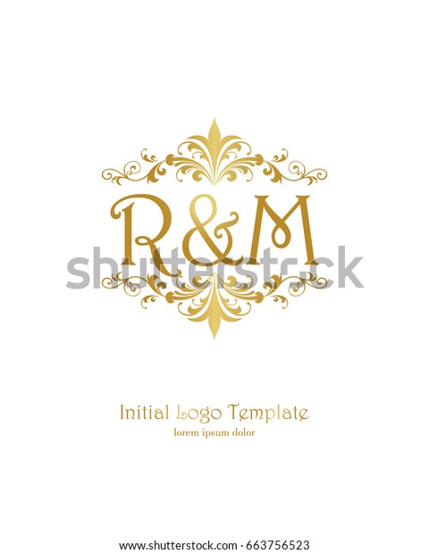 R M Initial Wedding Logo Template Stock Vector (Royalty Free) 663756523 ...