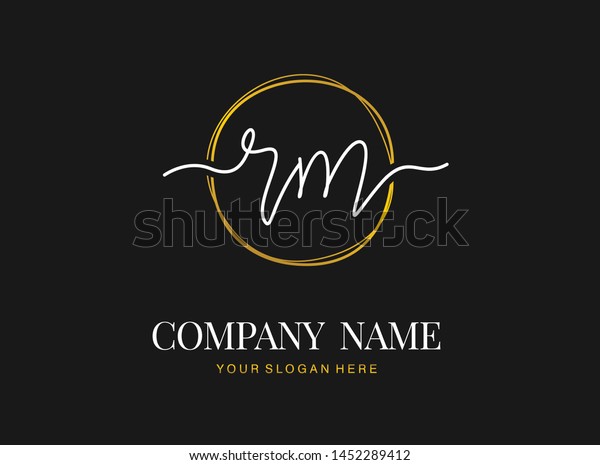 R M Rm Initial Handwriting Logo Stock Vector (Royalty Free) 1452289412 ...
