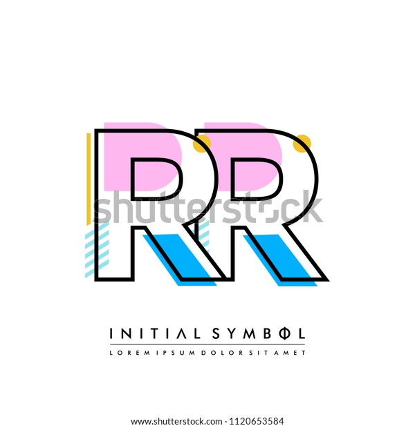 R R Memphis Letter Style Initial Stock Vector (Royalty Free) 1120653584 ...