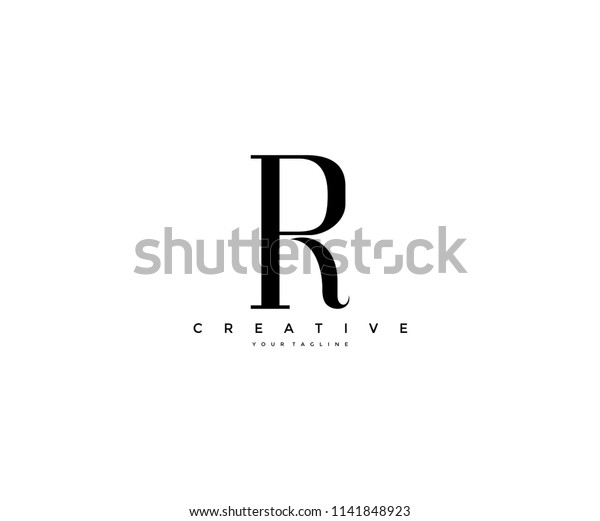 R P Letter Minimalist Monogram Vector Logo Design
