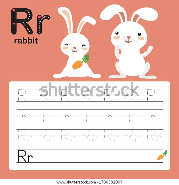 R, rabbit, 유치원 및 유치원용 알파벳 스톡 벡터(로열티 프리) 1786582007 | Shutterstock