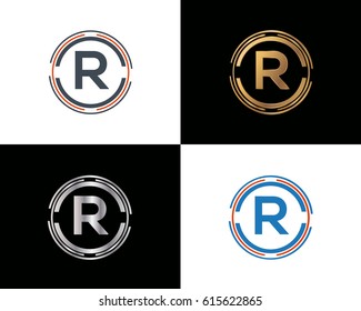 R Text Logo Design Stock Vector (Royalty Free) 615622865 | Shutterstock